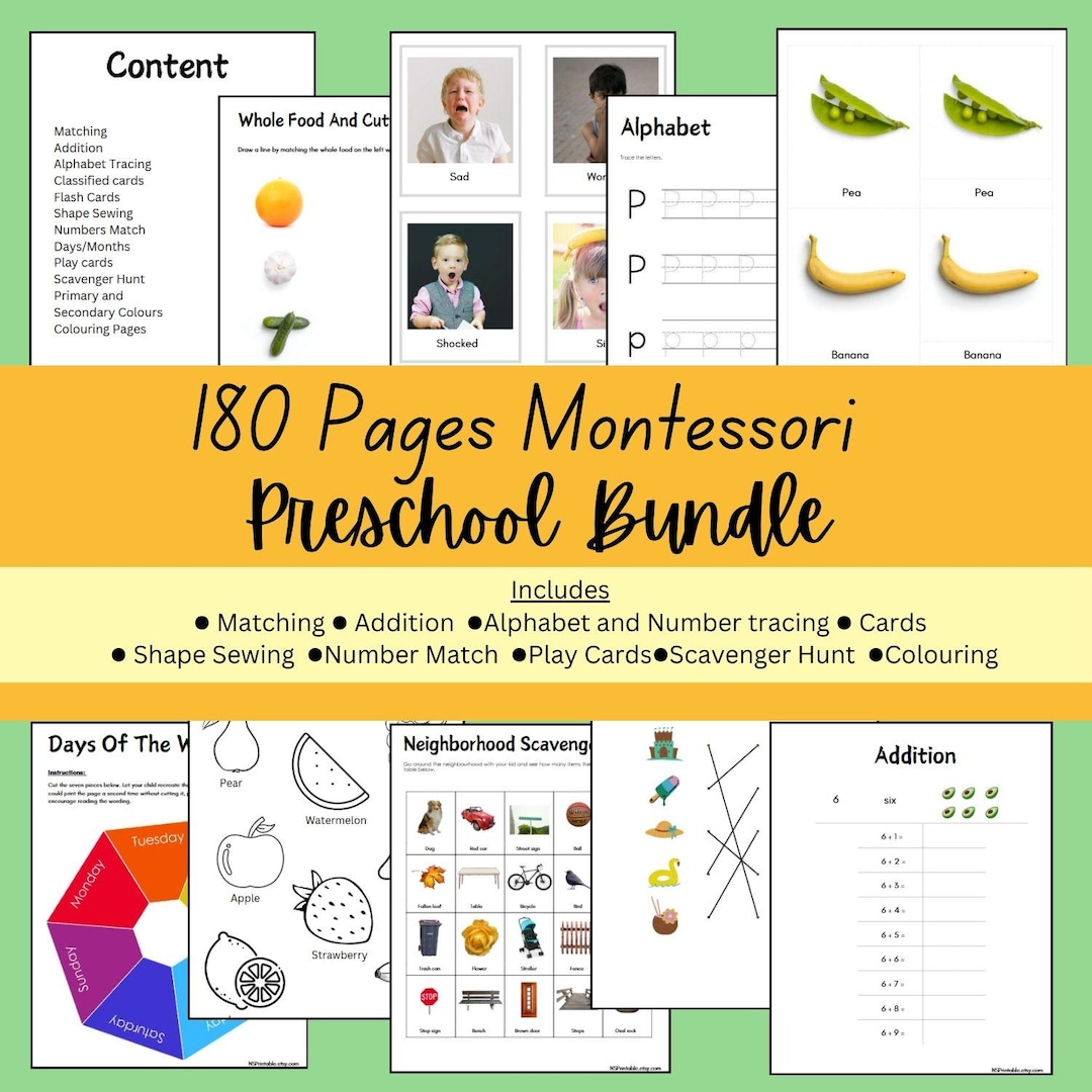 Preschool Learning Worksheet Bundle, Alphabet Numbers Tracing Page ...