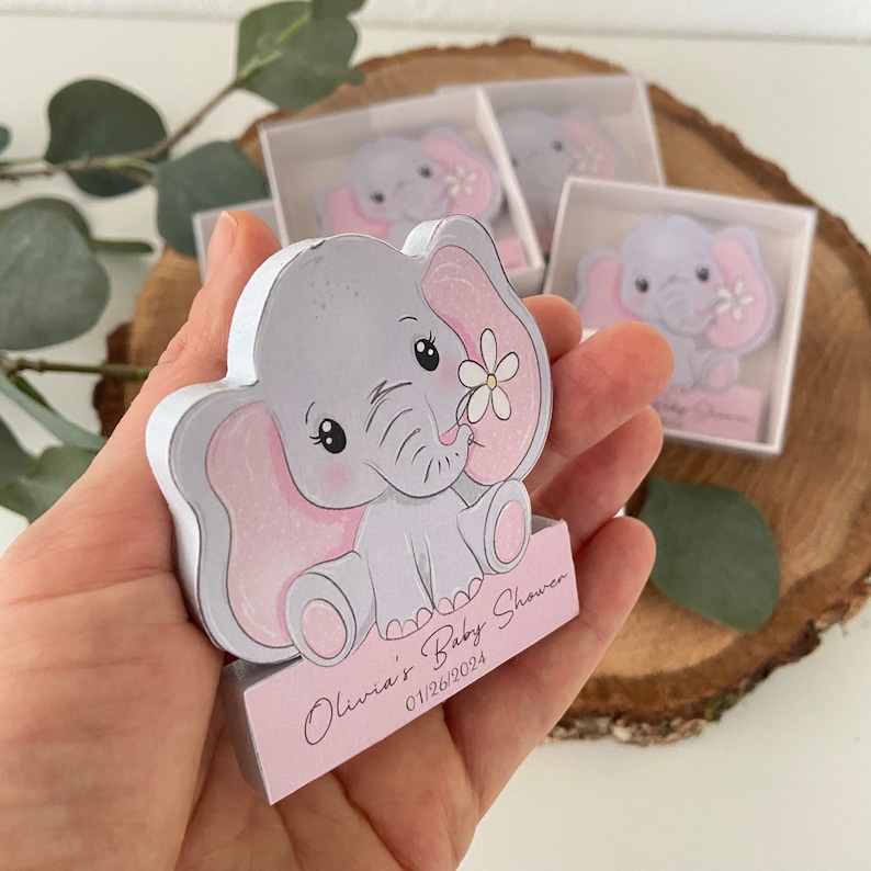 Girl Elephant Baby Shower Favors, Wood Magnet, First Birthday Gifts ...