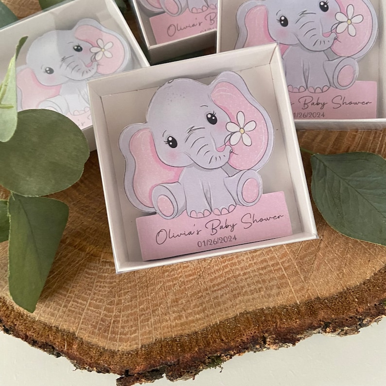 Girl Elephant Baby Shower Favors, Wood Magnet, First Birthday Gifts ...