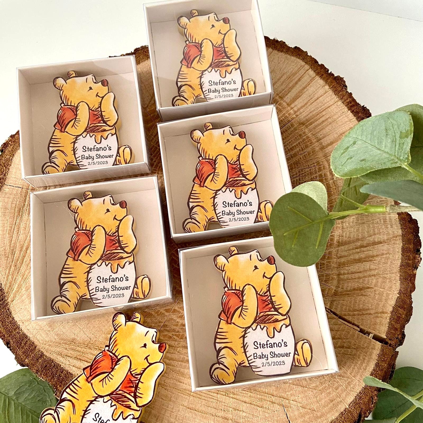 Classic Winnie the Pooh Baby Shower Favors, Wood Magnet, First Birthday ...