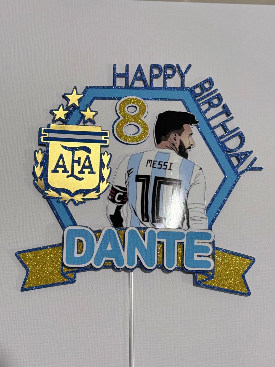 Personalised LEO Messi Themed Cake Topper Cake Decoration LEO Messi ...