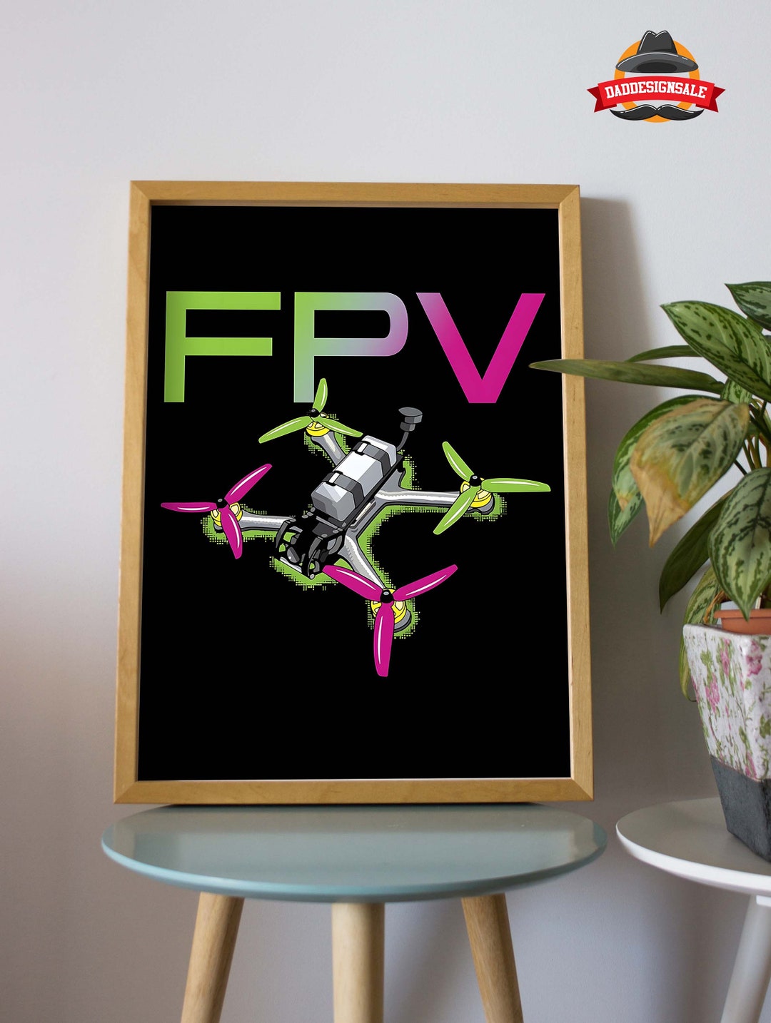 Drone Pilot Wall Poster FPV Drone Racer Quadcopter Drone Racing Gift ...