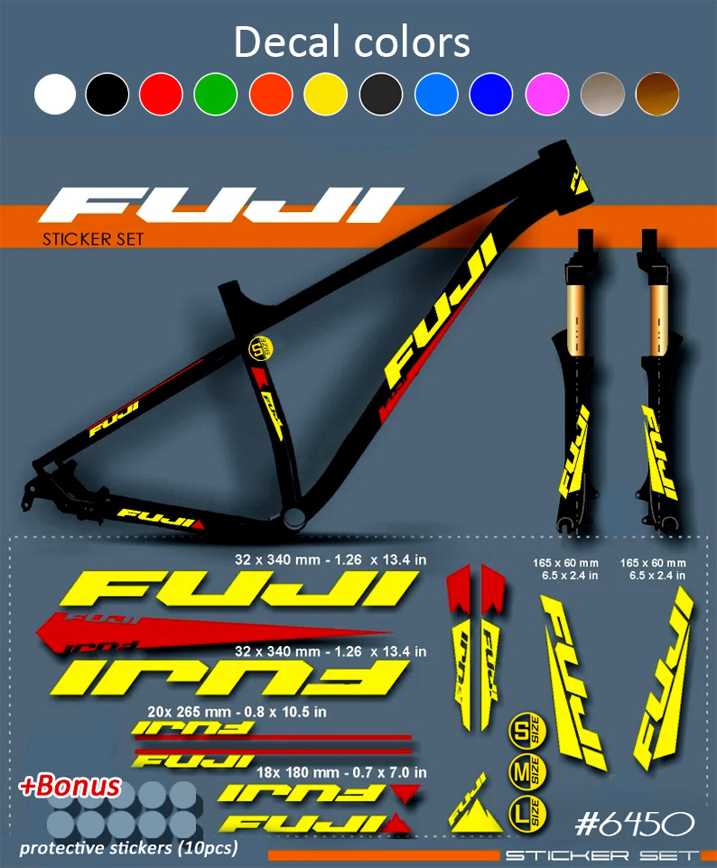 Bicycle Stickers Fuji. A Set of Stickers for the Frame and Fork in Any ...