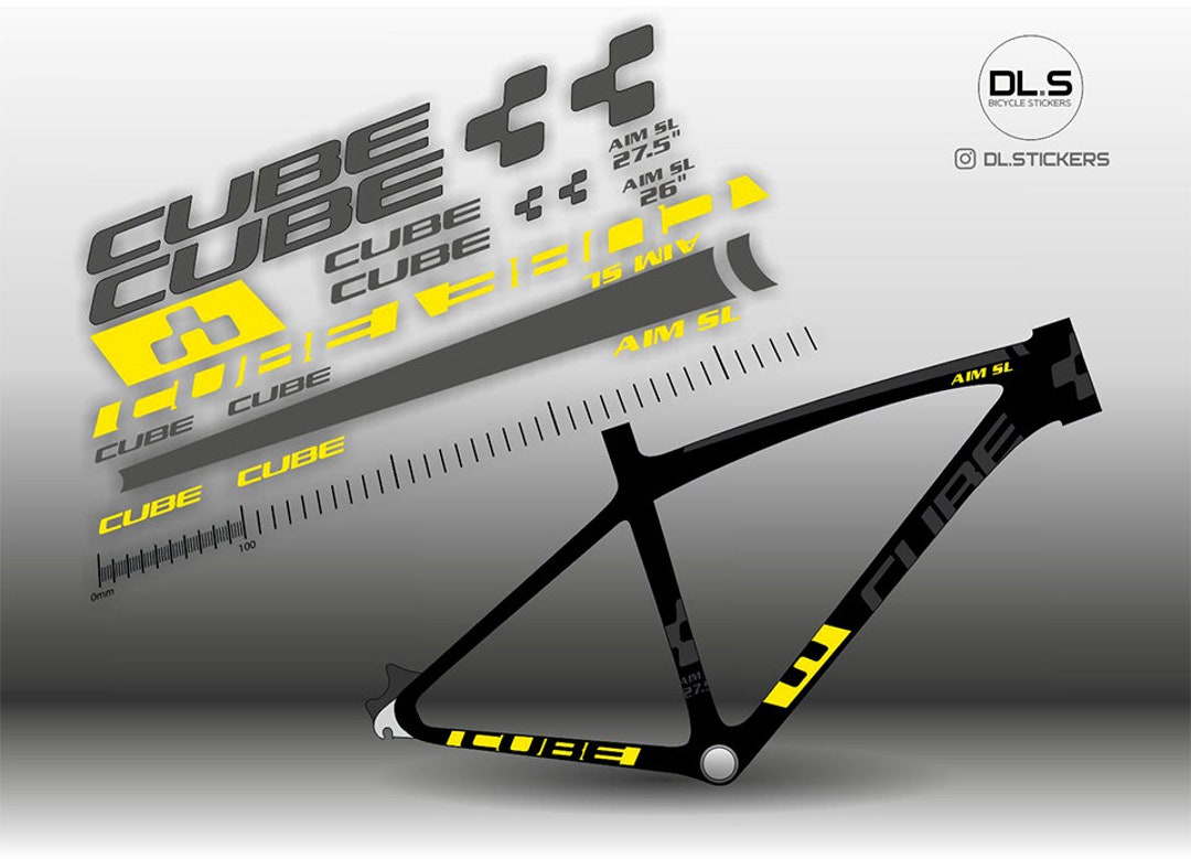 Set of Bicycle Stickers Cube. Bike Stickers, Cycling. Full Palette of ...