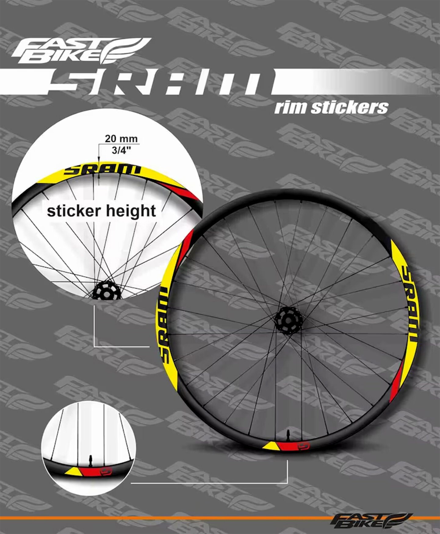 Bicycle Rim Stickers Sram. A Set of Stickers for the Rim in Any Color ...
