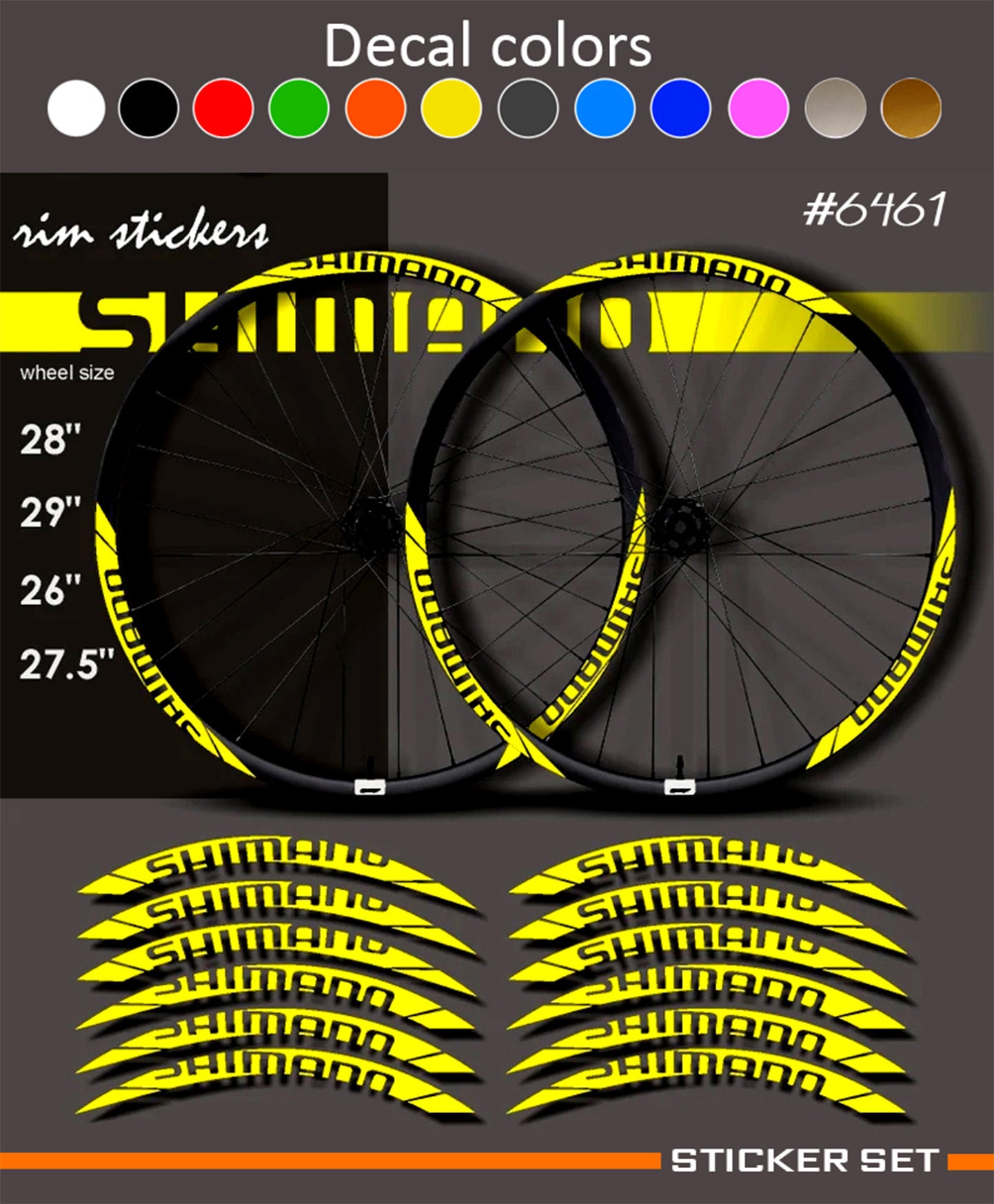 Bicycle Rim Stickers Shimano. A Set of Stickers for the Rim in Any ...