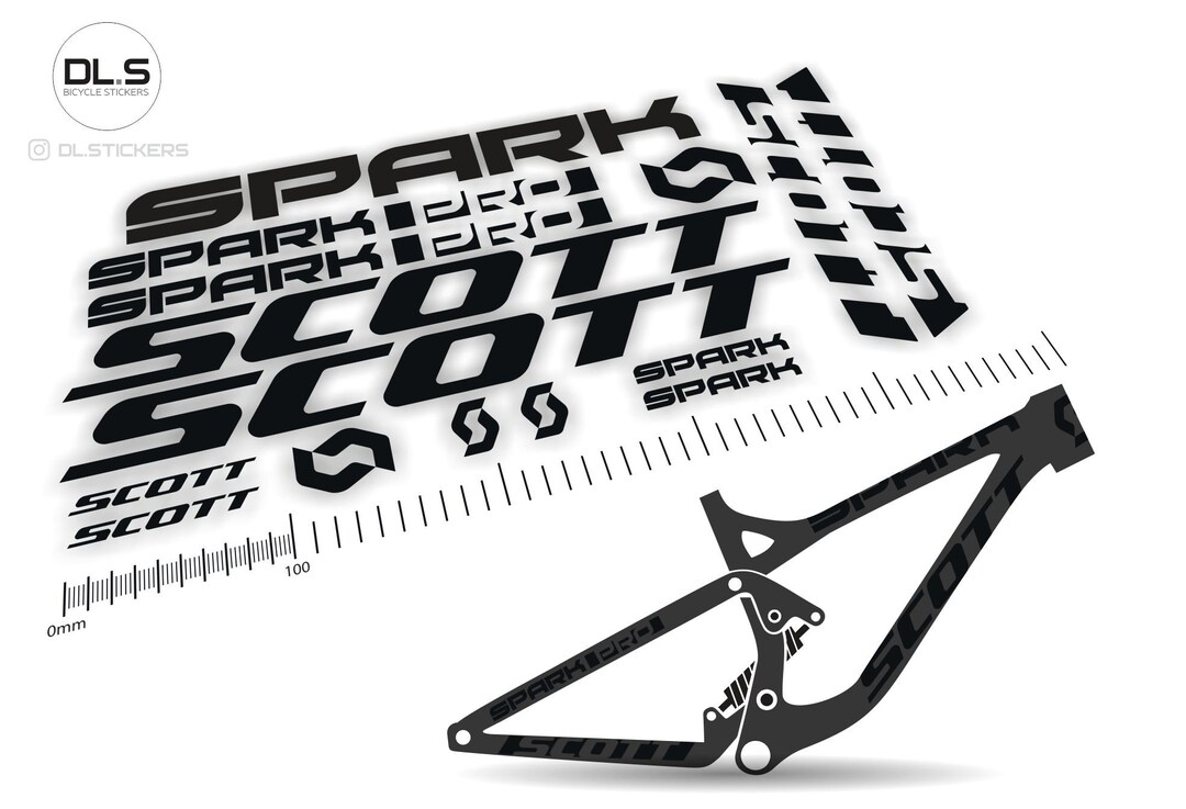 Set of Bicycle Stickers Scott fork. Bike Stickers, Cycling. Full ...