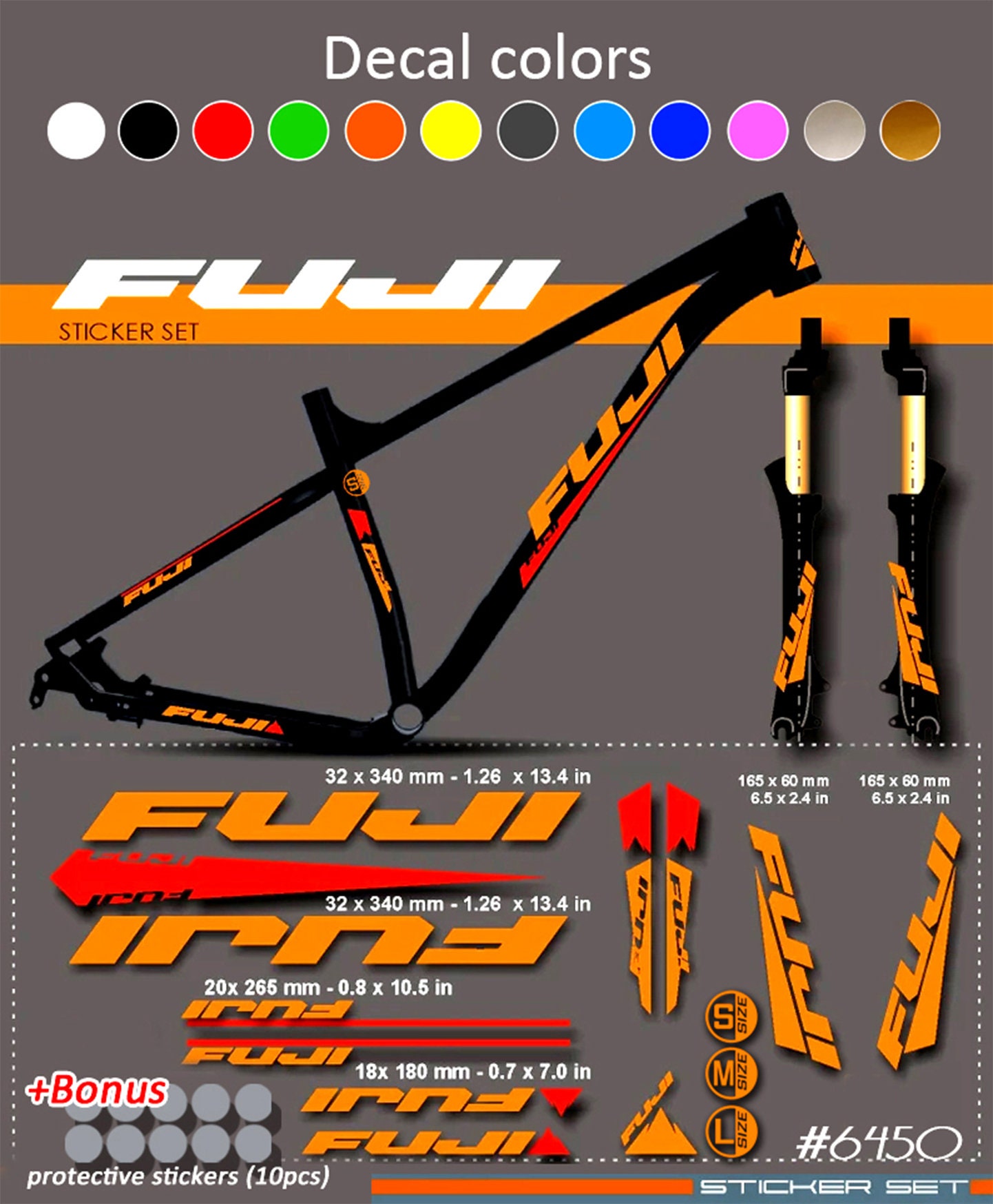 Bicycle Stickers Fuji. A Set of Stickers for the Frame and Fork in Any ...