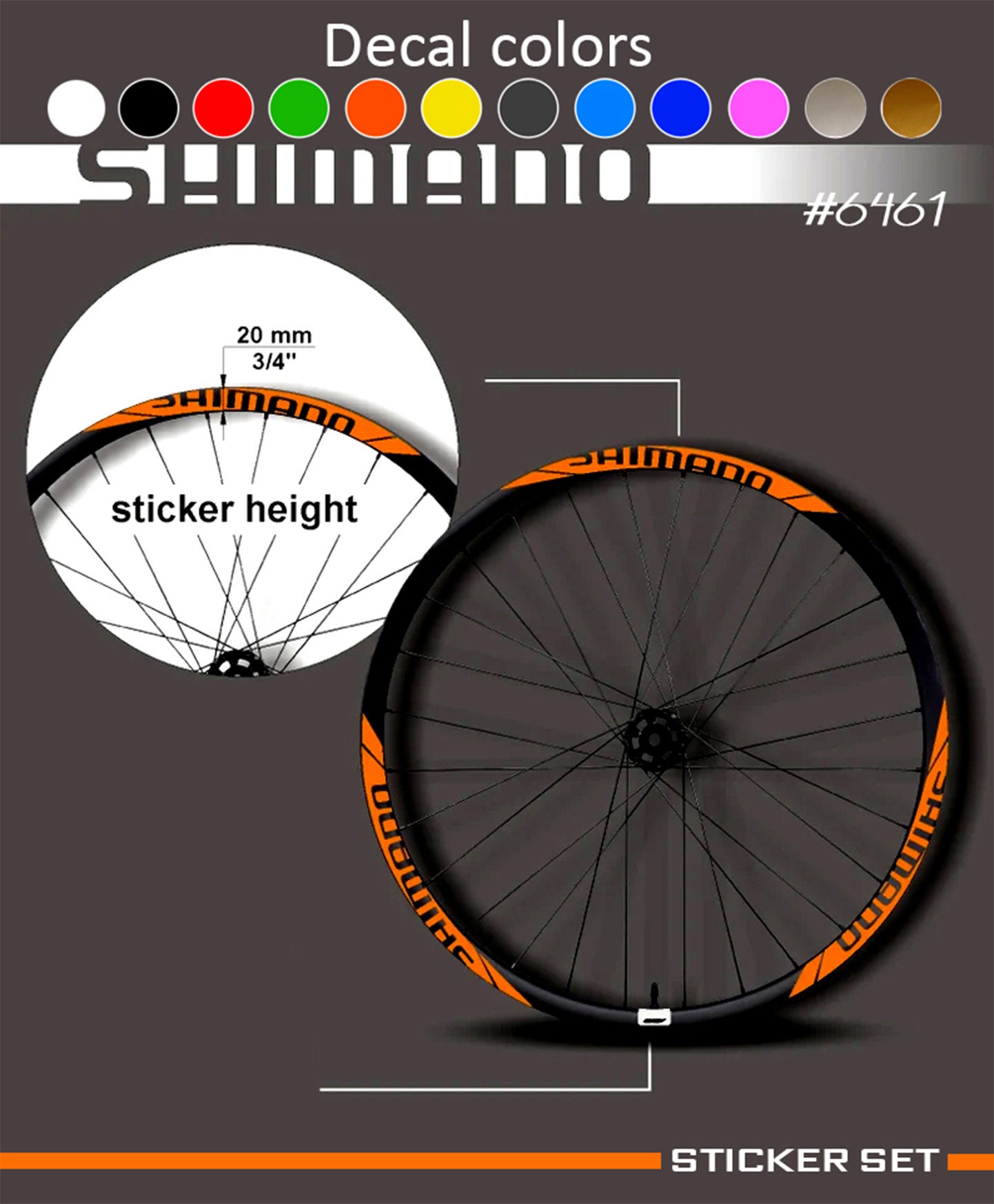 Bicycle Rim Stickers Shimano. A Set of Stickers for the Rim in Any ...