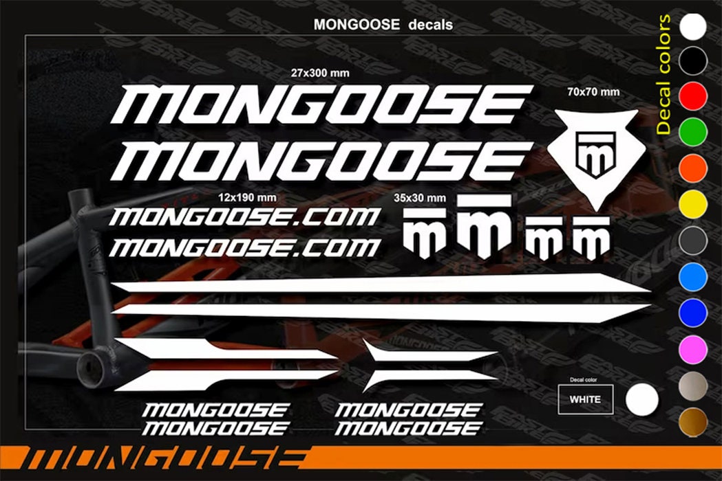 Bicycle Stickers Mongооse. A Set of Stickers for the Frame in Any Color ...