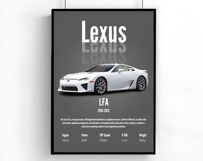Poster Lexus LFA Digital Download - Etsy