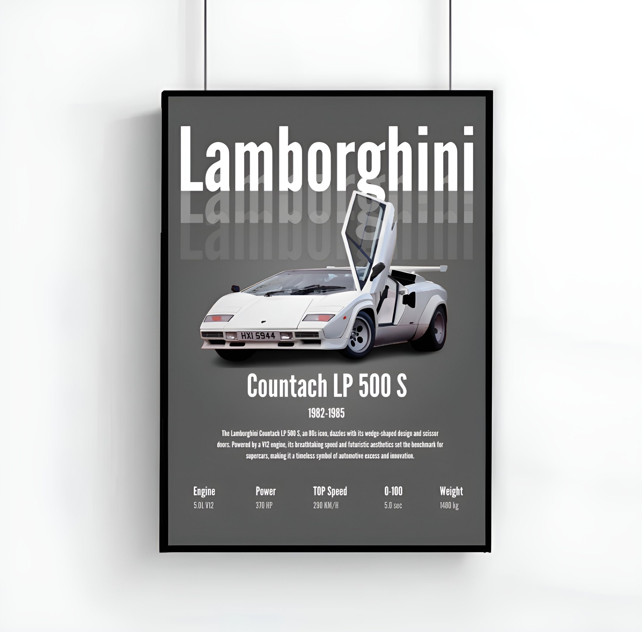 Lamborghini Countach Poster Posters Digital Download Hyper Car Poster ...