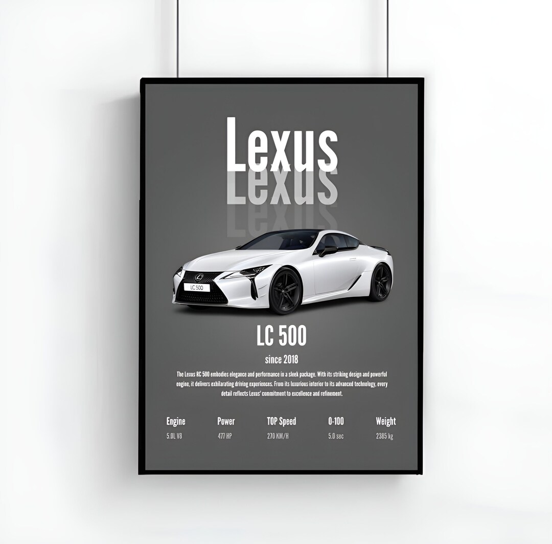 Lexus LC 500 Car Poster Wall Art Boys Room Japanese Cars Decor Kids ...