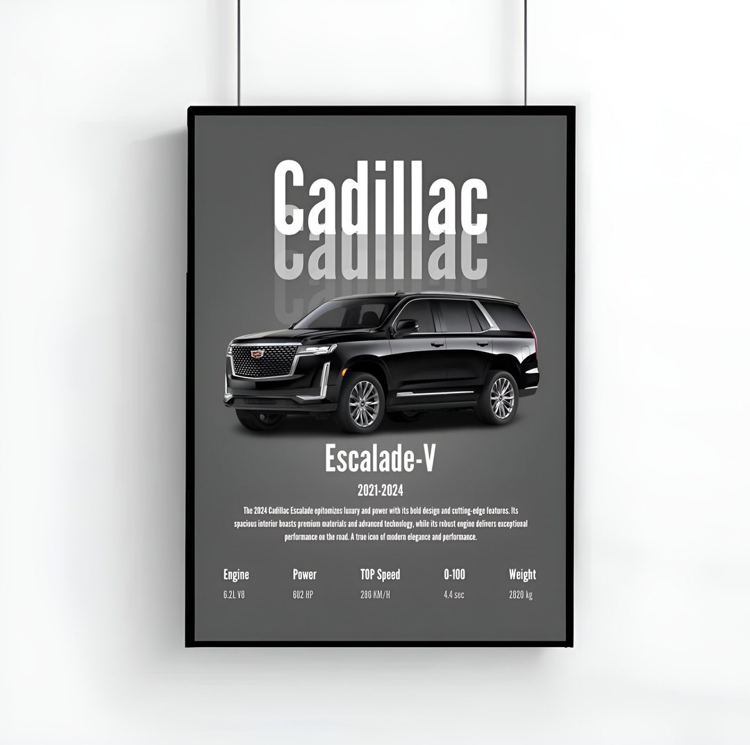 Cadillac Escalade-v Car Poster Wall Art Boys Room American Cars Decor ...