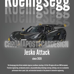Koenigsegg Jesko Poster, Koenisegg Poster, Sports Car Wall Art, Car ...