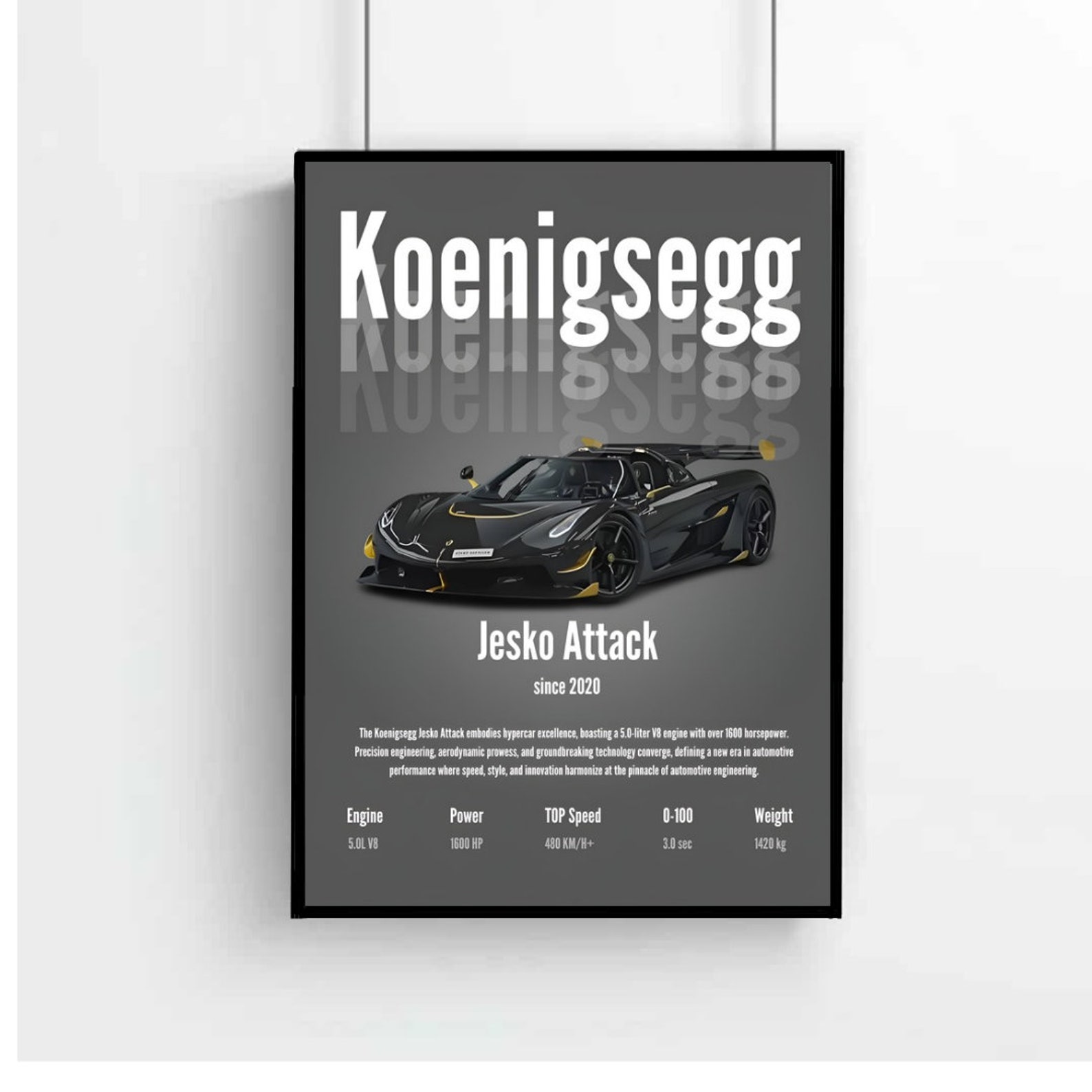 Koenigsegg Jesko Poster, Koenisegg Poster, Sports Car Wall Art, Car ...