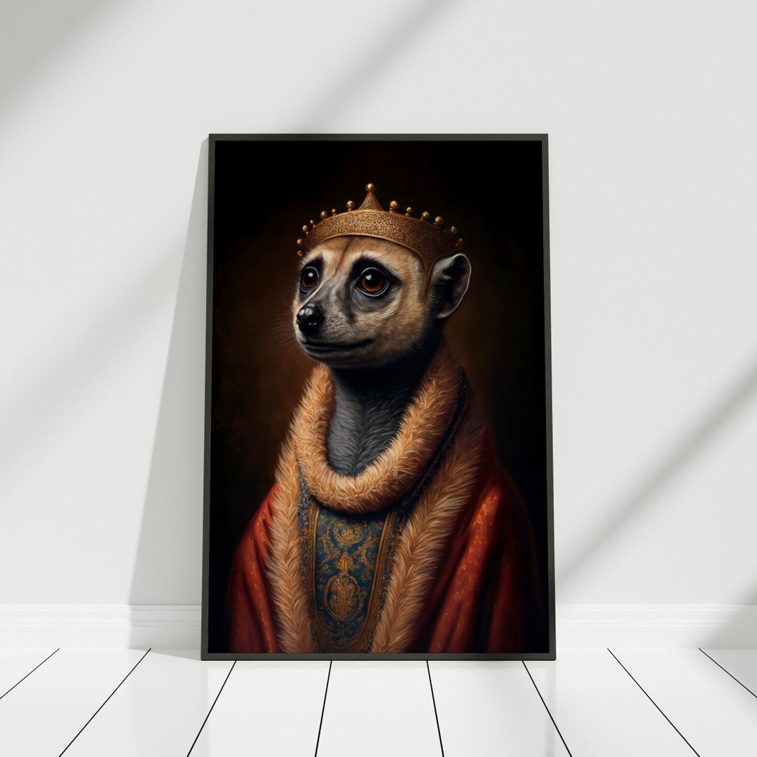Meerkat Wall Art, King Meerkat Gift, Meerkat Print, Meerkat Art ...