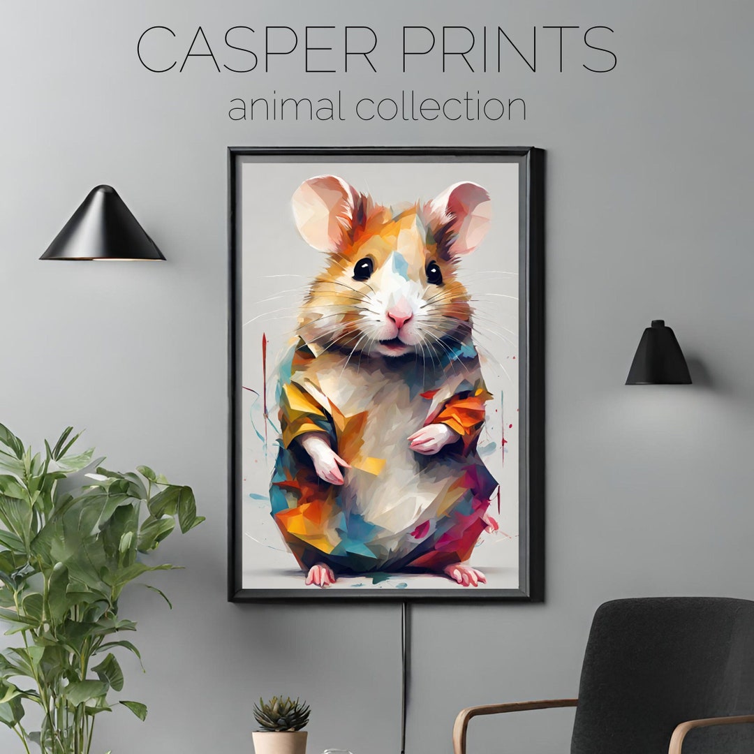 Animal Wall Art, Digital Download, Abstract Hamster Print, Bedroom Wall ...