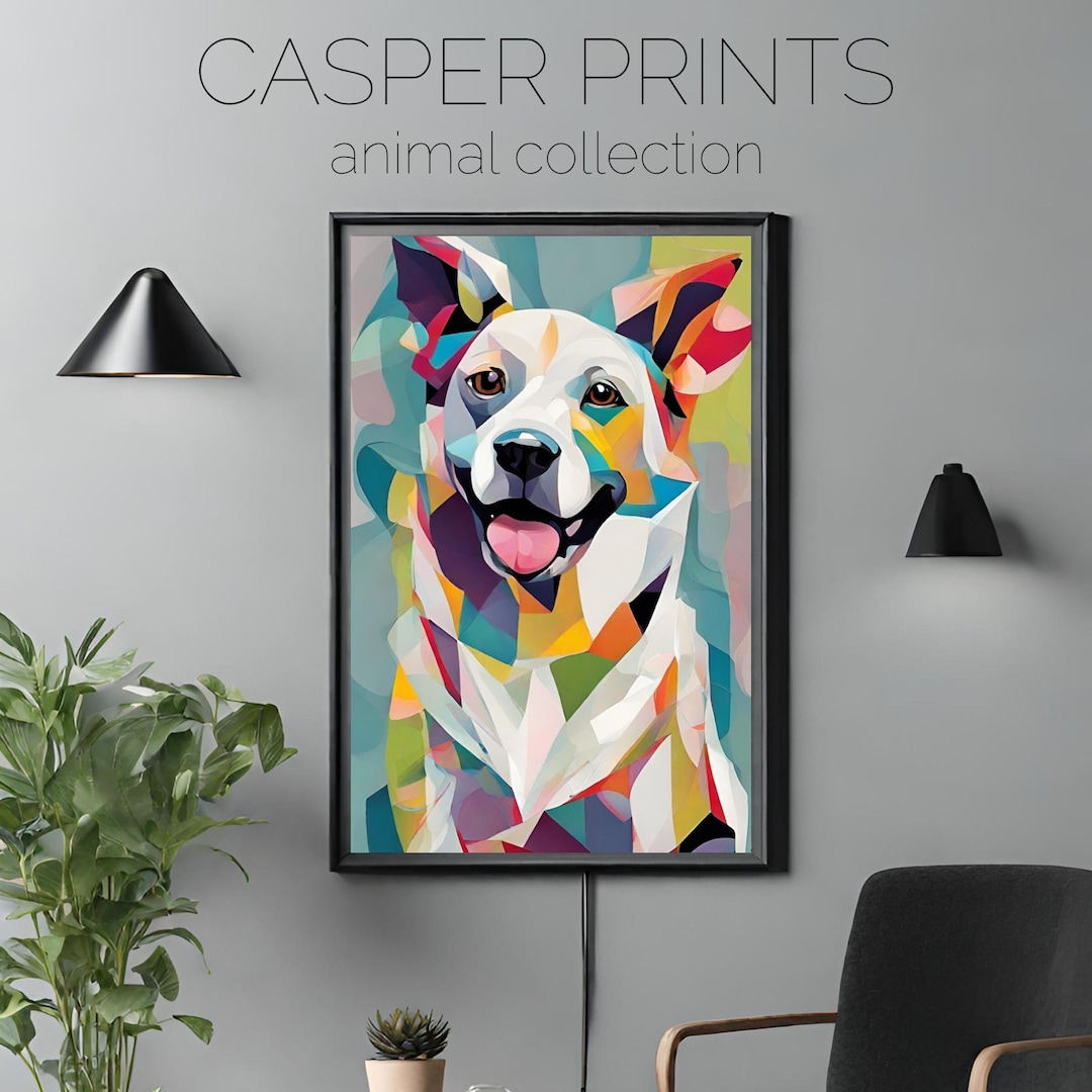 Animal Wall Art, Digital Download, Abstract Dog Print, Bedroom Wall ...