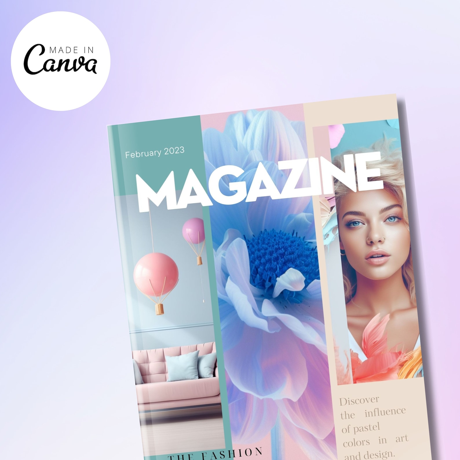 Fashion Magazine Canva in Pastel Colors - Etsy