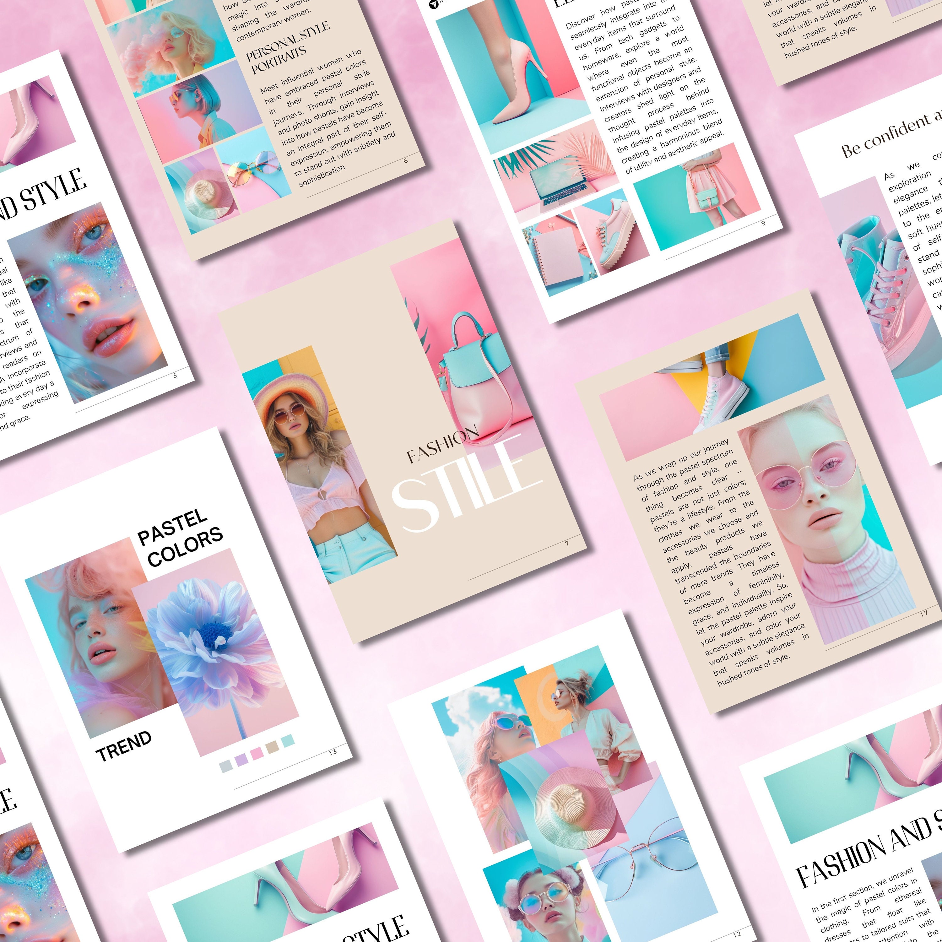 Fashion Magazine Canva in Pastel Colors - Etsy