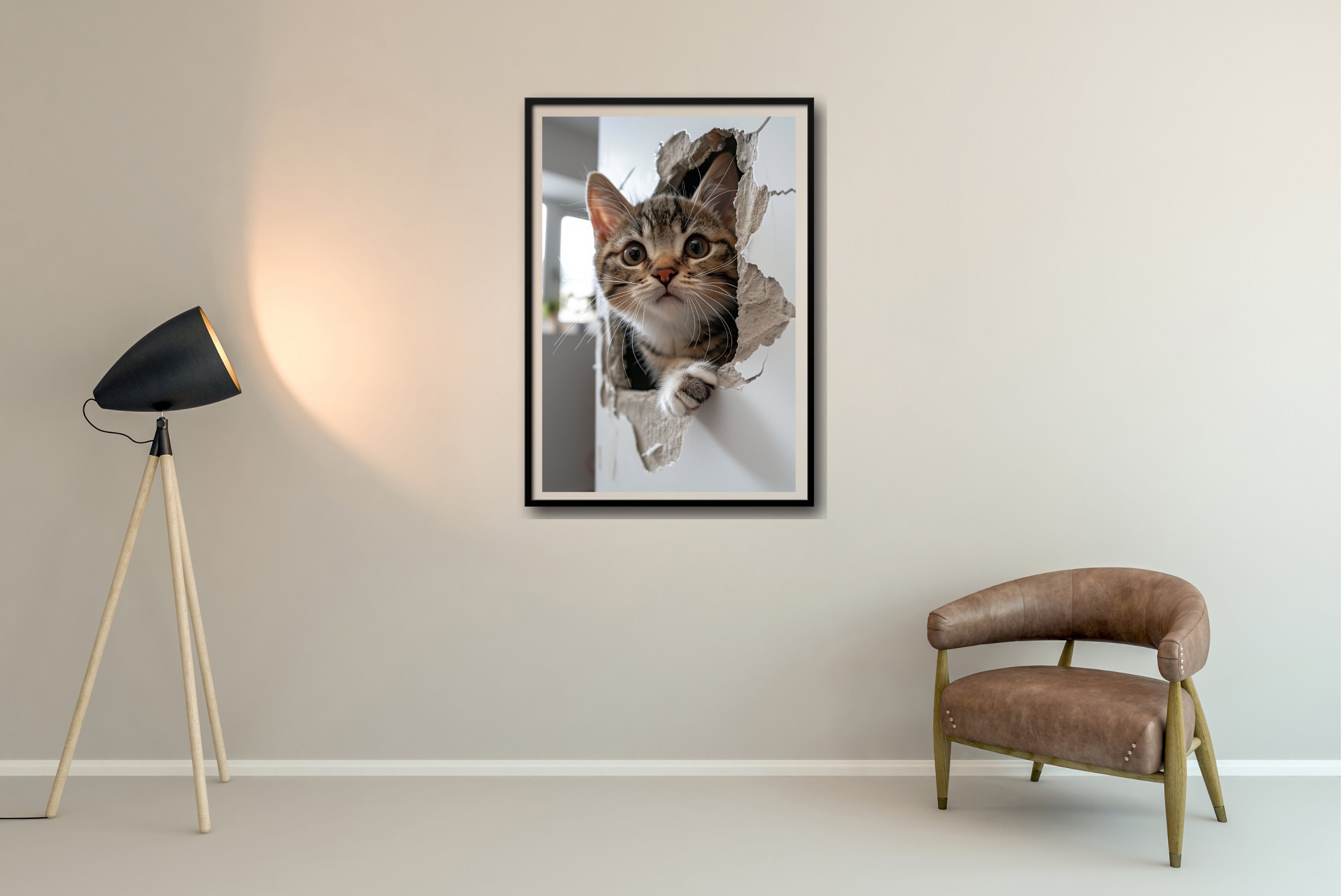 Cute Cat Poster Quality Print Painting Print Cat Lover Gift Cat Decor ...