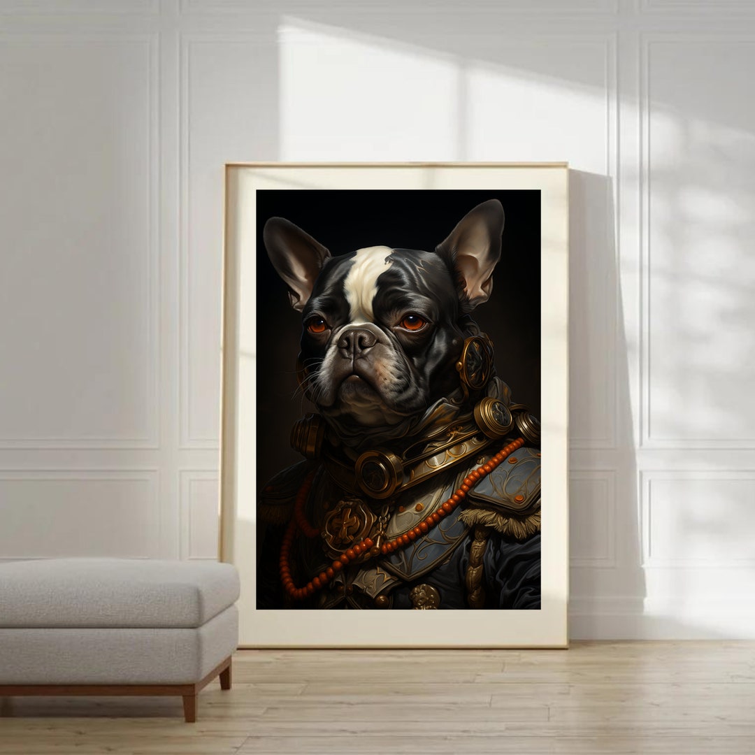 Altered Dog Renaissance Animal Painting Funny Wall Art Living Room ...