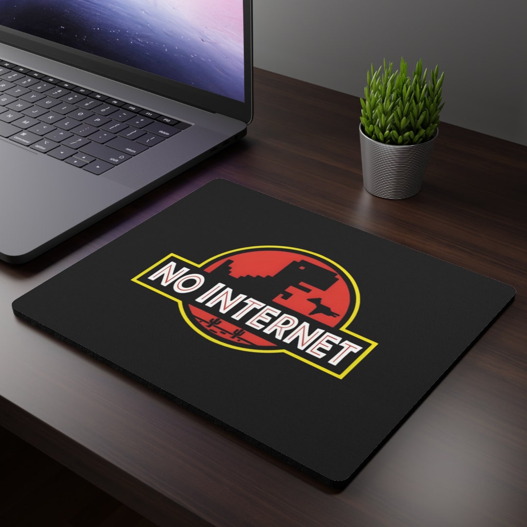 No Internet Dino Meme Mouse Pad, Funny Jurassic Theme Desk Mat, Retro T ...