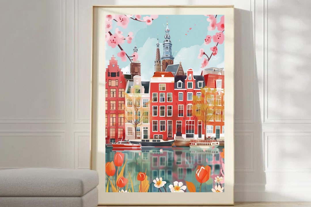 Amsterdam Wall Art, Amsterdam City Print, Amsterdam Print, Netherlands ...