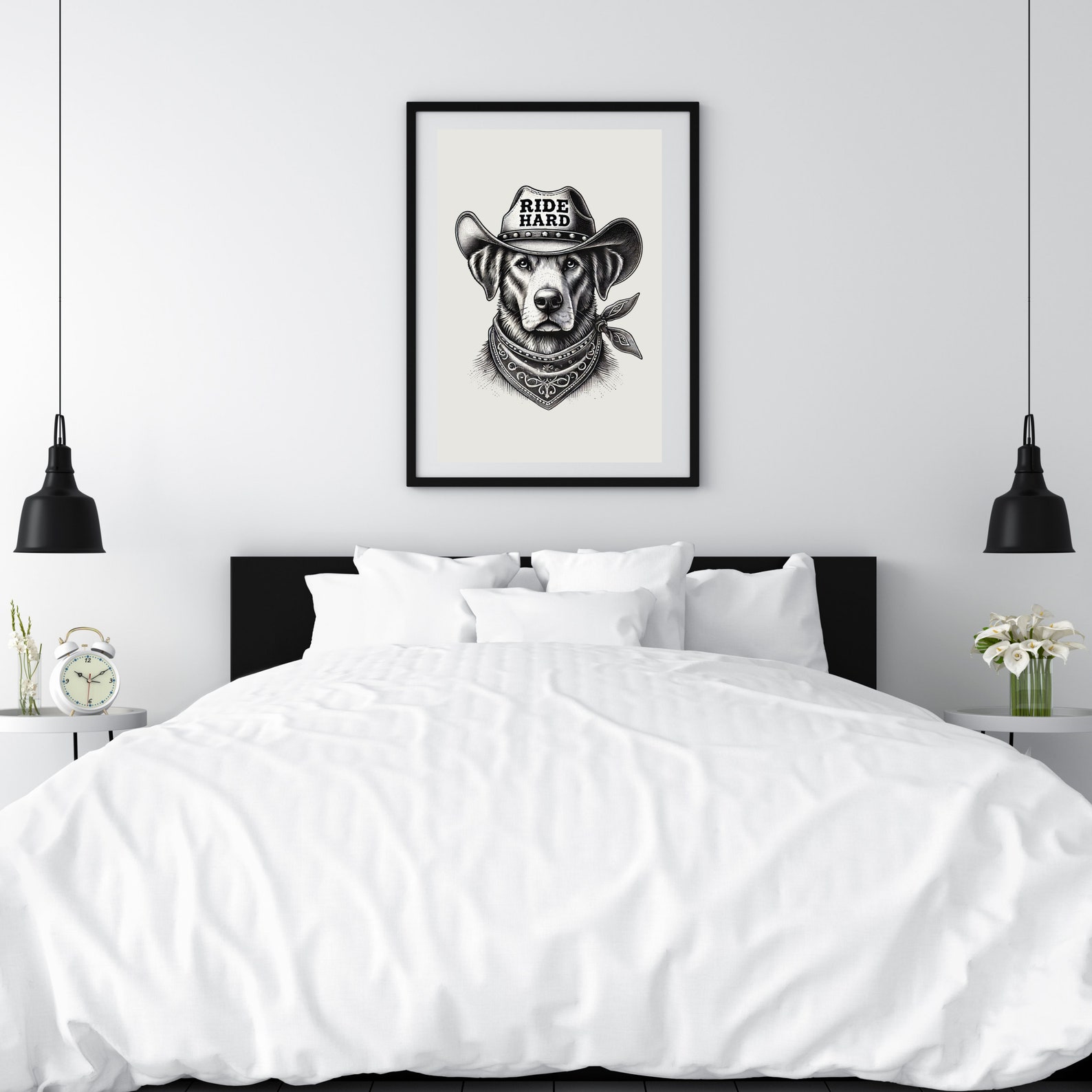 Ride Hard Cowdog Giclée Fine Art Print, Yallternative Cowboy Dog ...