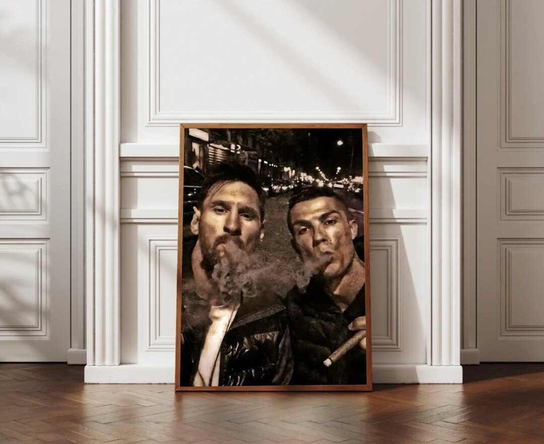 Epic Duo Night Out Poster, Iconic Figures in Street Art, Moody Urban ...