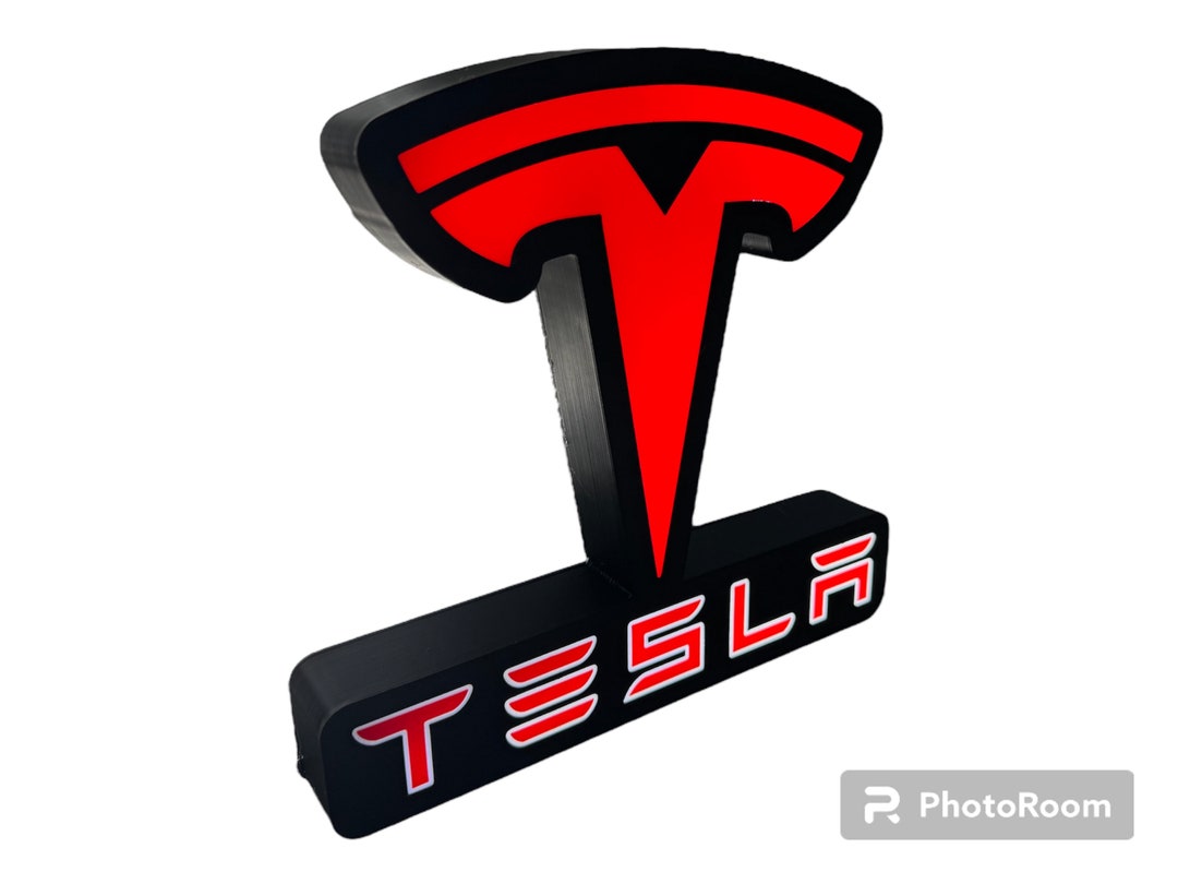 Tesla Car Logo Lamp A Modern Automotive Tribute - Etsy