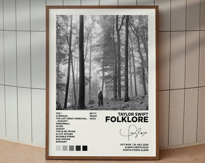 Folklore Album Cover Poster / Custom Poster, Home Decor, Wall Art Print ...