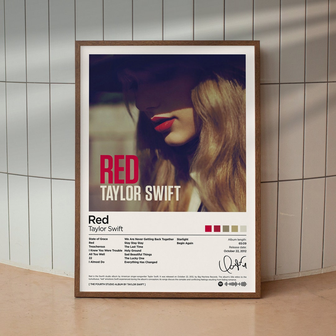 Red Album Cover Poster / Swift Custom Poster, Home Decor, Wall Art ...