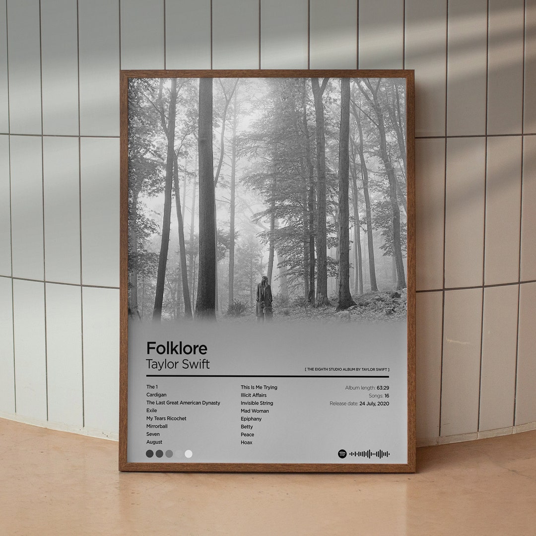 Folklore Album Cover Poster / Swift Custom Gradient Poster, Home Decor ...