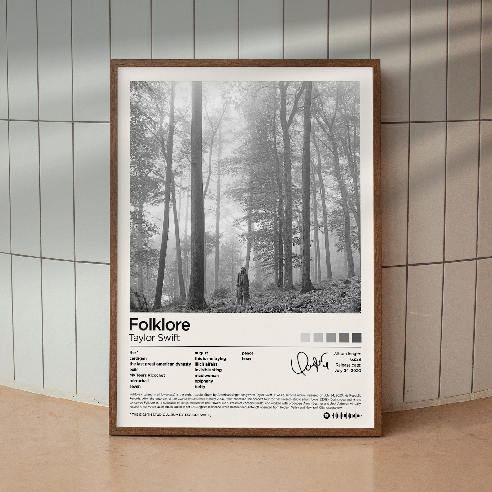 Folklore Album Cover Poster / Swift Custom Poster, Home Decor, Wall Art ...