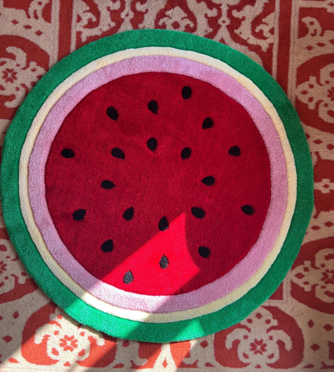 Handmade Watermelon Tufted Rug Bluey Watermelon Rug Hand Tufted Kid's ...