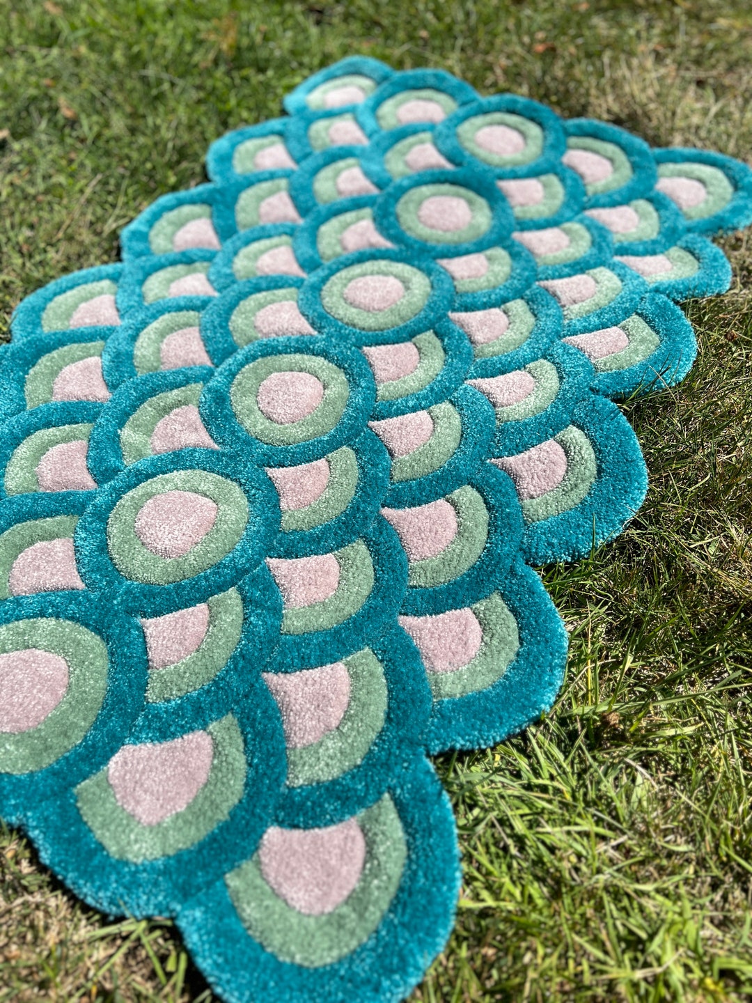 Ocean Waves Tufted Rug Wavy Hand Tufted Rug Rugs for Living Room ...