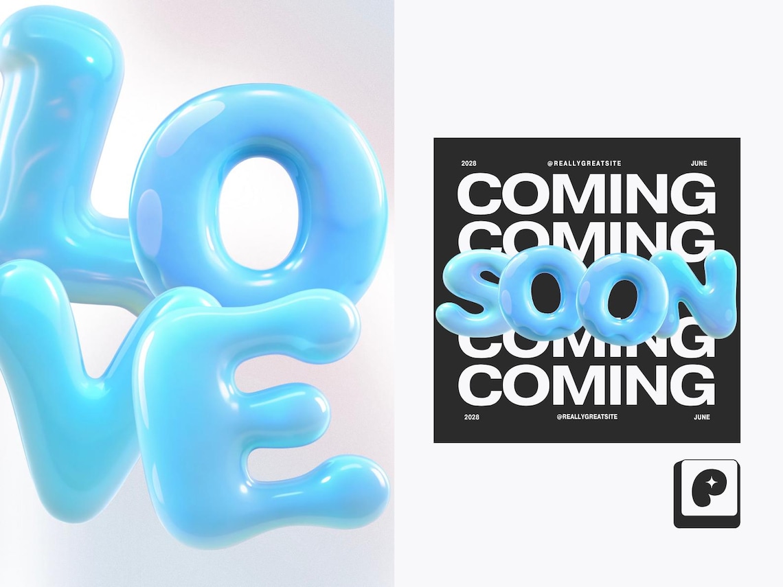 Clipart Letters PNG Glossy Blue Blob Alphabet 3D Font Clipart Digital ...