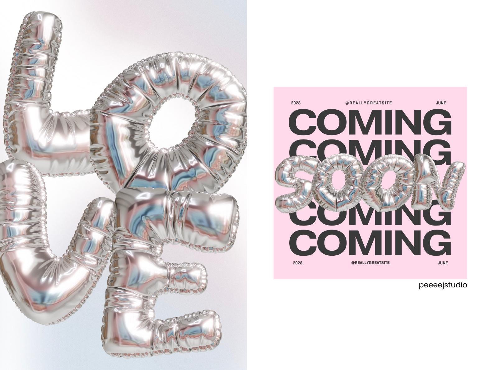 Silver Foil Balloon Alphabet PNG Letters Numbers 3D Aesthetic Clipart ...