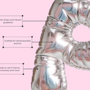 Silver Foil Balloon Alphabet PNG Letters Numbers 3D Aesthetic Clipart ...