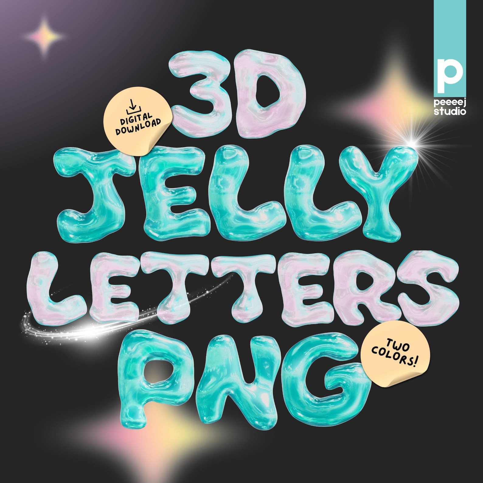 3D Jelly Letters PNG Alphabet | Pastel Aesthetic Font for Canva ...