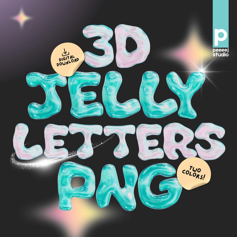 3D Jelly Letters PNG Alphabet | Pastel Aesthetic Font for Canva ...