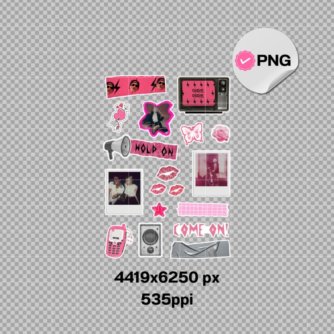 APT Inspired Kpop Sticker Pack Digital Download Fun Aesthetic PNG ...