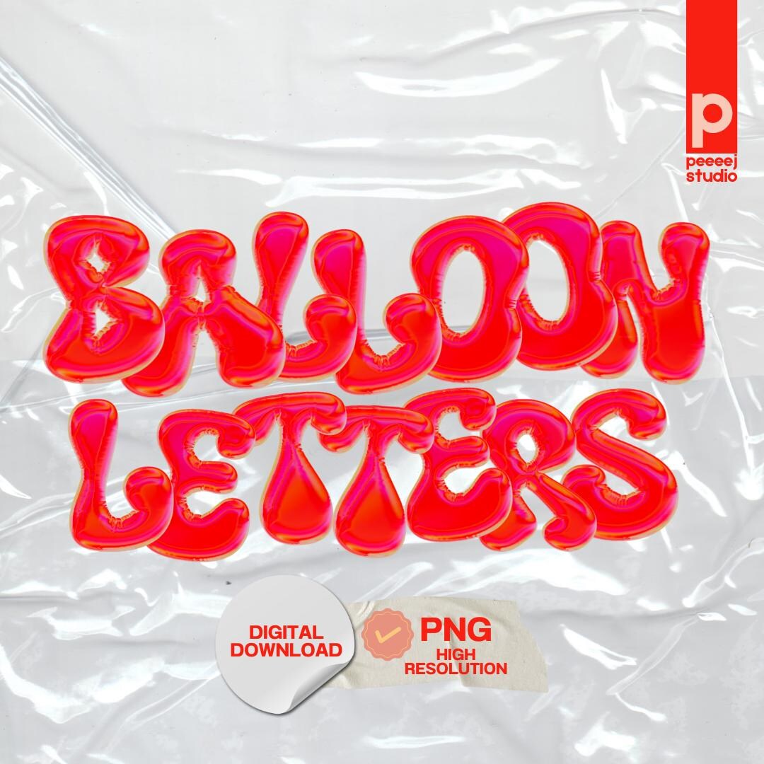 3D Balloon Letters PNG Alphabet A-Z Inflated Font Transparent ...