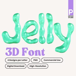 Mint Green 3D Bubble Letters PNG Font Y2K Aesthetic Alphabet Clipart ...