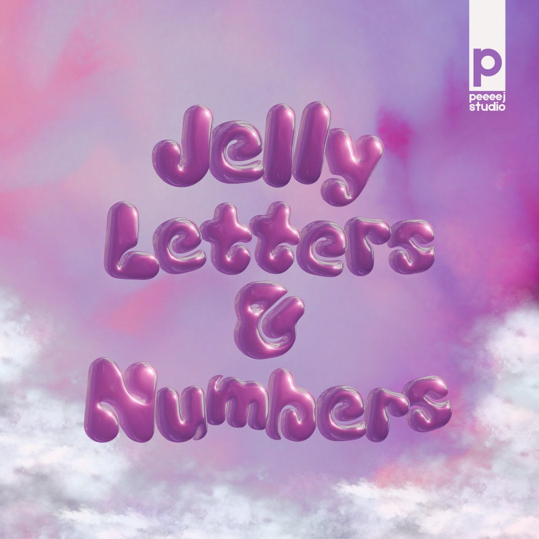 3D Jelly Letters and Numbers Font Bubble Alphabet PNG for Logos ...