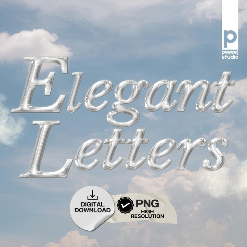 3d Silver Chrome Font - Etsy