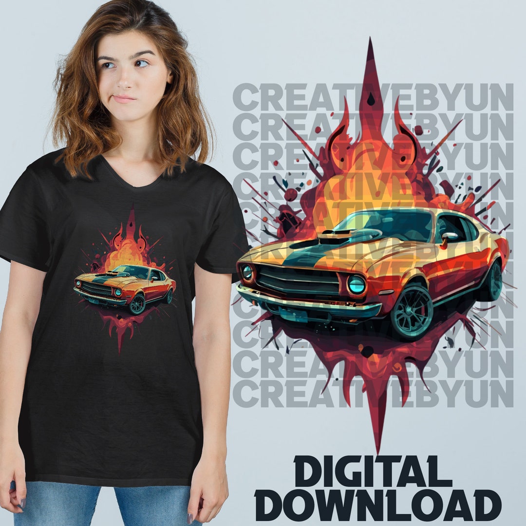 Red Muscle Car Png for Dtf Design Sublimation Design PNG for Shirt T ...