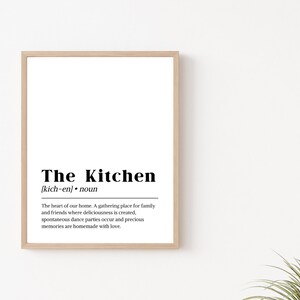 The Kitchen Definition Print Digital Download Download, Print, Frame ...